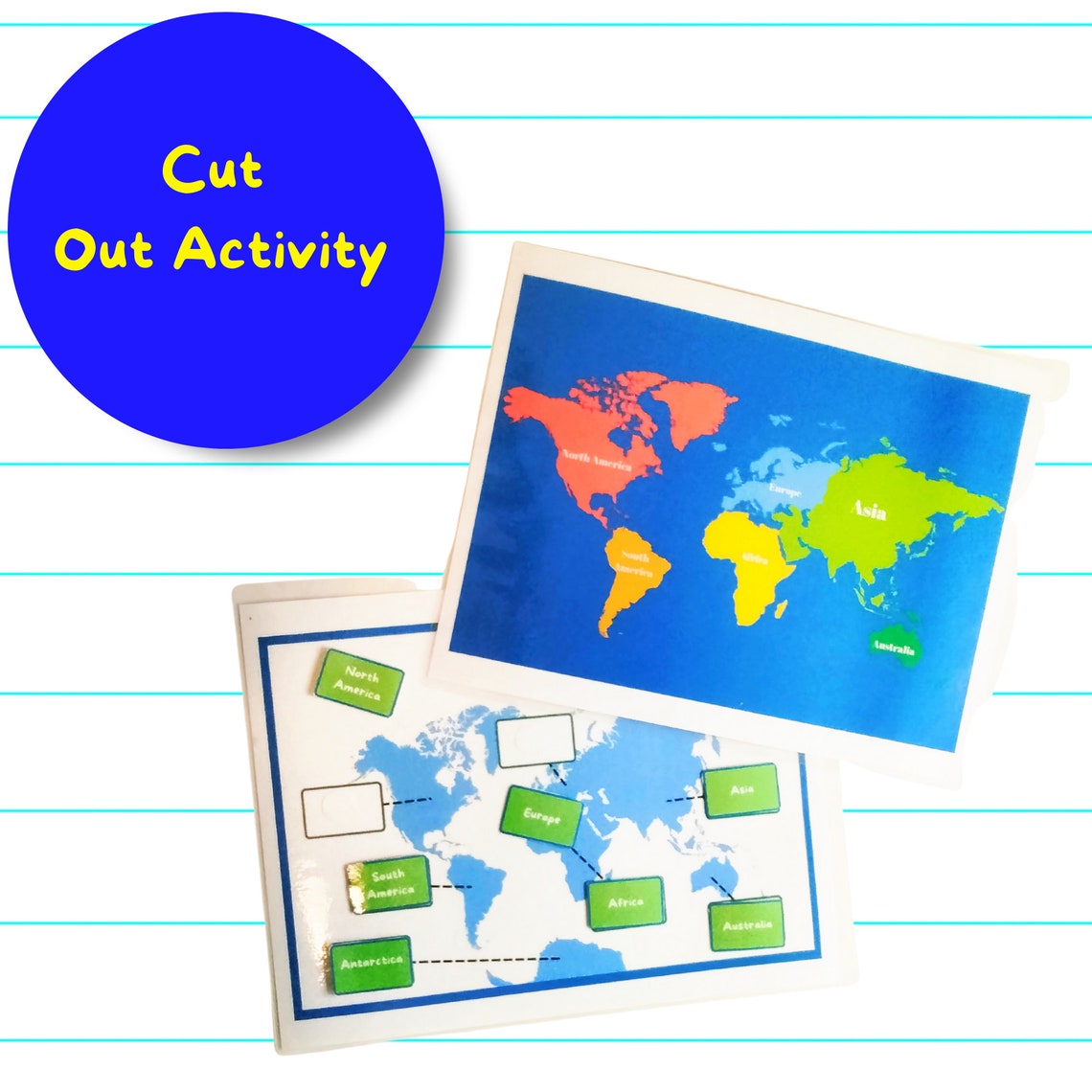 World Map Printable Activities Classroom or Home Preschool - Etsy