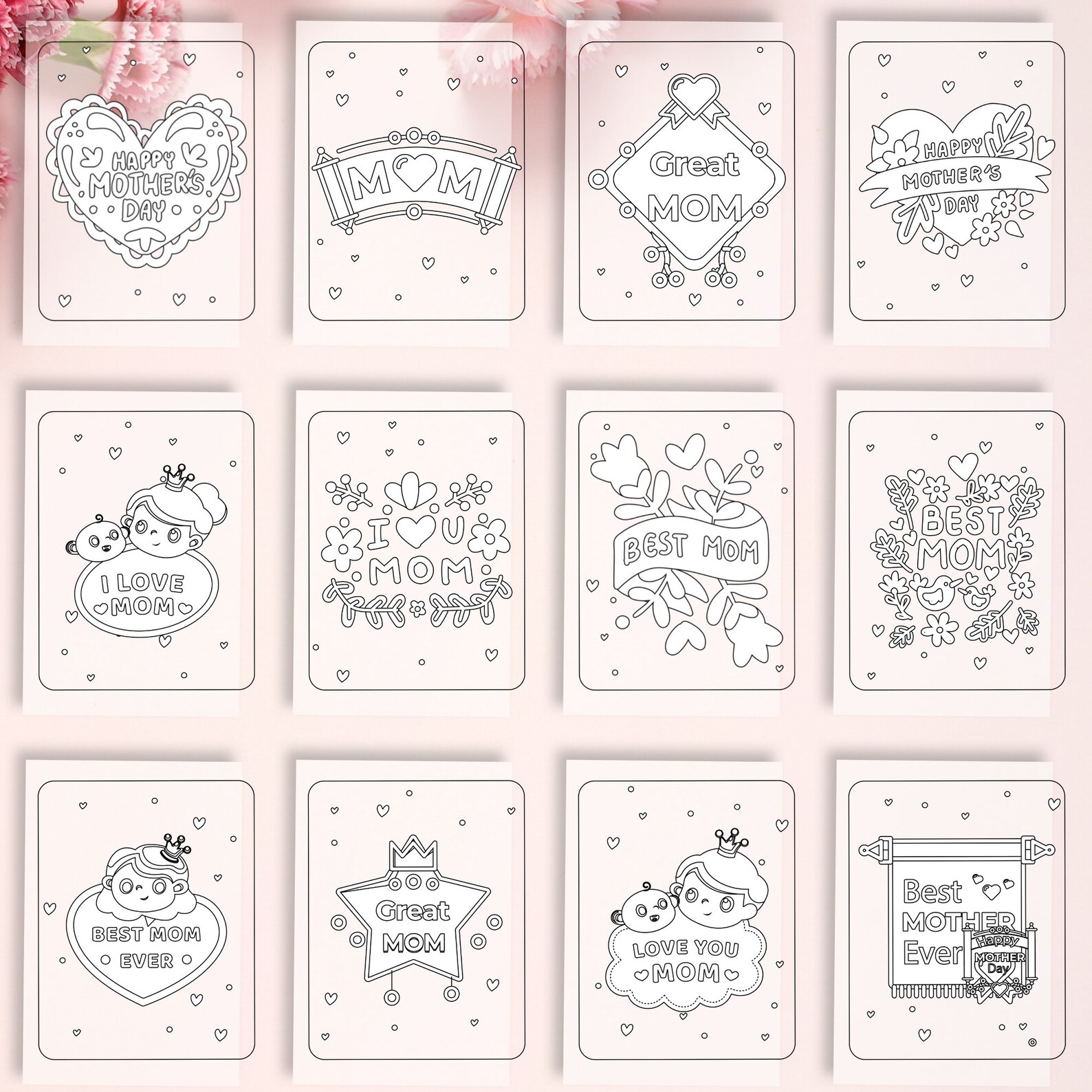 Preschool Mother's Day Activities Bundle Coloring Pages - Etsy