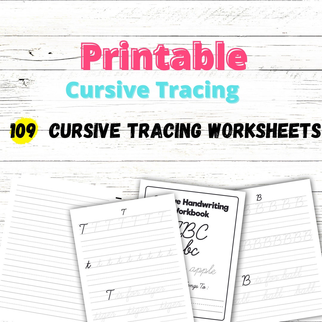 109 Printable Cursive letter tracing with small words, sentences, and ...