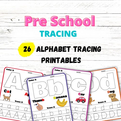 ABC Tracing Worksheets With Dinosaurs Dino Alphabet Preschool - Etsy