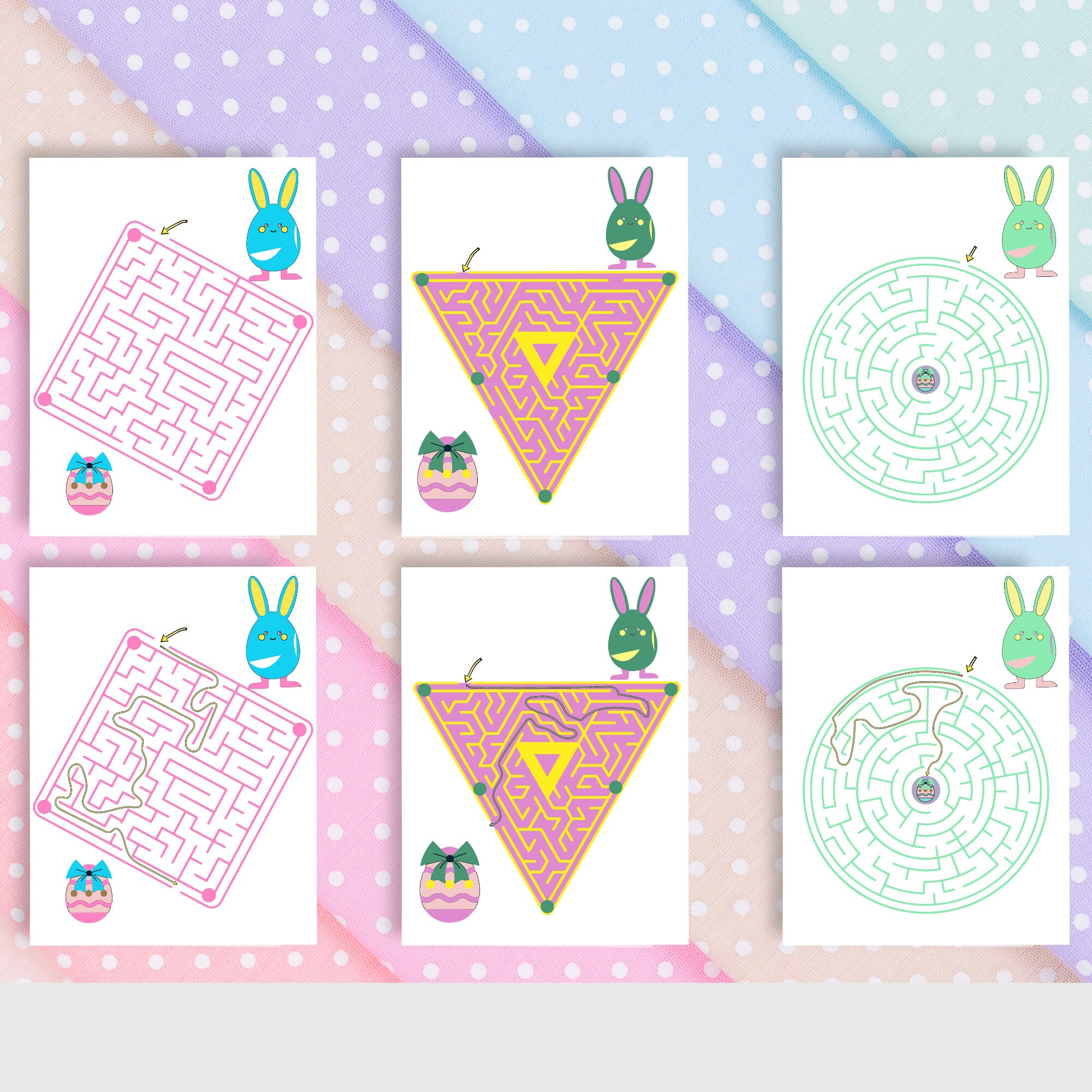 Printable Easter Activities Bundle 52 Pages of Coloring, Connect the ...