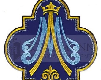 Marian Embroidered Applique,liturgical Church Emblem. - Etsy