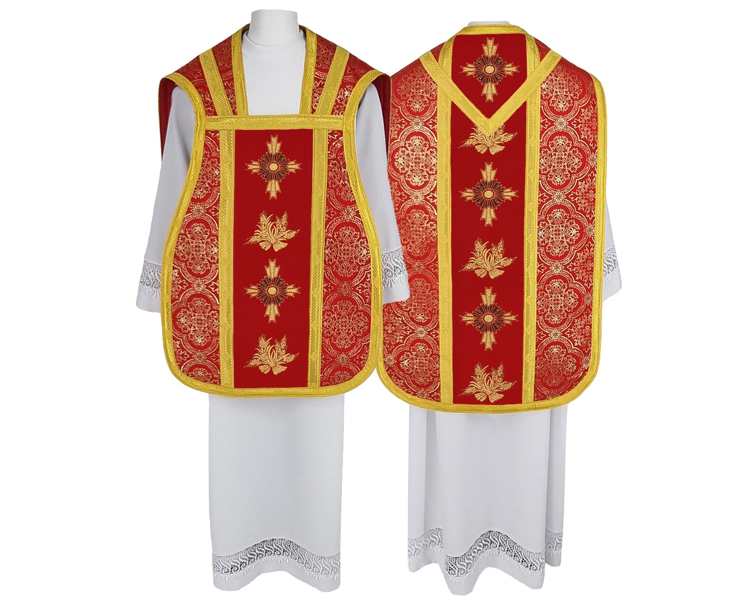 Roman Chasuble With Stole, Burse, Maniple and Chalice Veil - Etsy