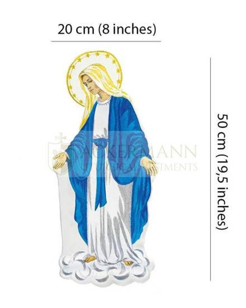 Emblem Embroidered Liturgical Applique Immaculate Conception - Etsy