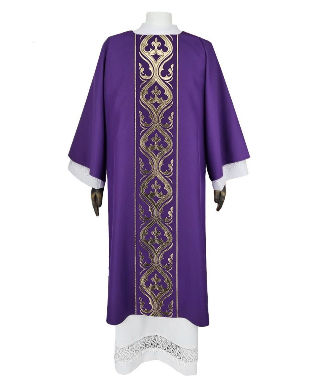 Gothic Dalmatic With Deacon Stole Decorated of Woven Liturgical Pattern ...