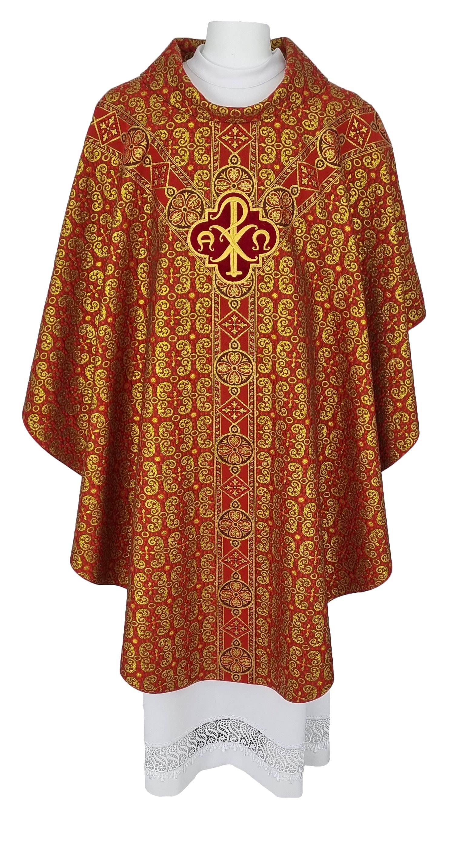 Red Semi-gothic Chasuble With Stole - Etsy