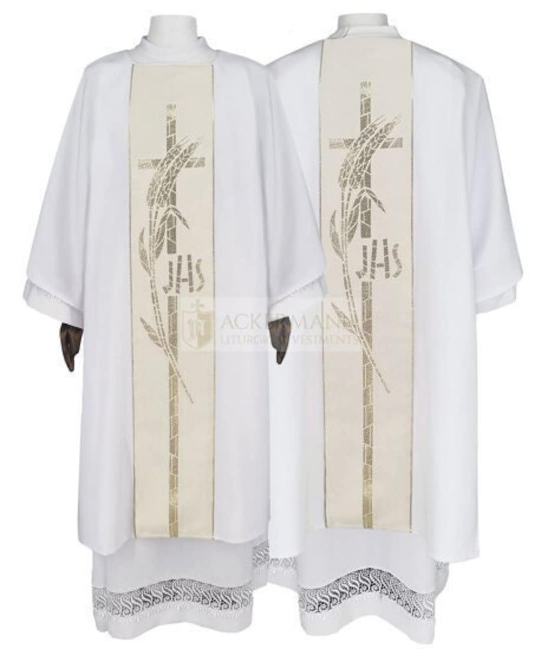 Gothic Dalmatic With Deacon Stole Decorated of Woven Liturgical Pattern ...