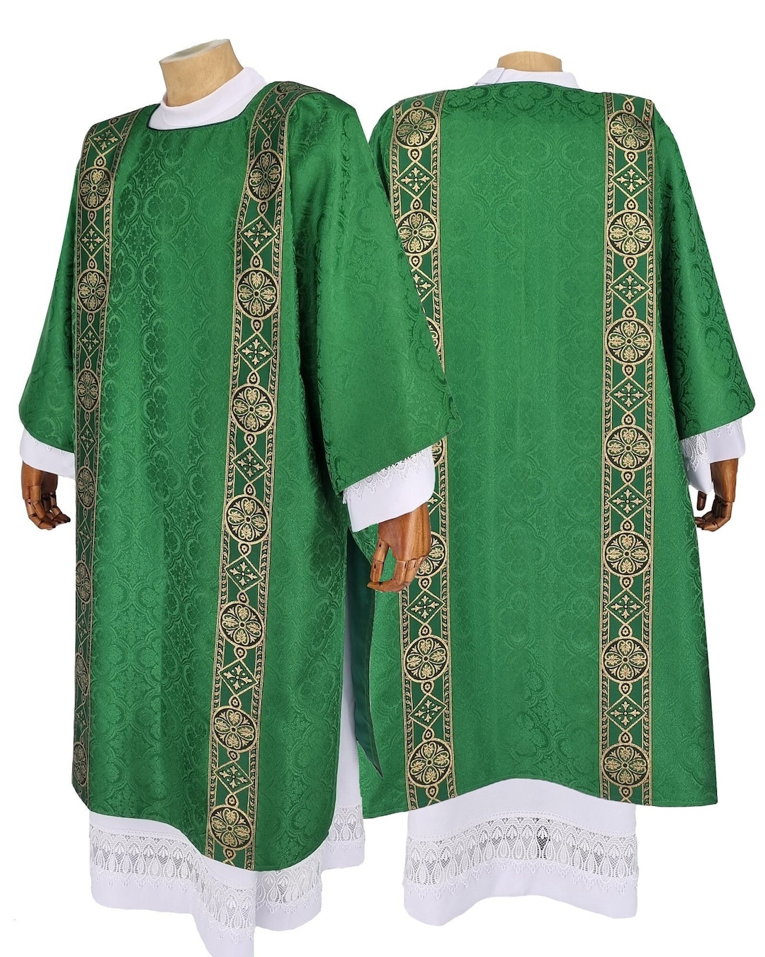 Gothic Dalmatic With Deacon Stole Decorated of Woven Liturgical Pattern ...