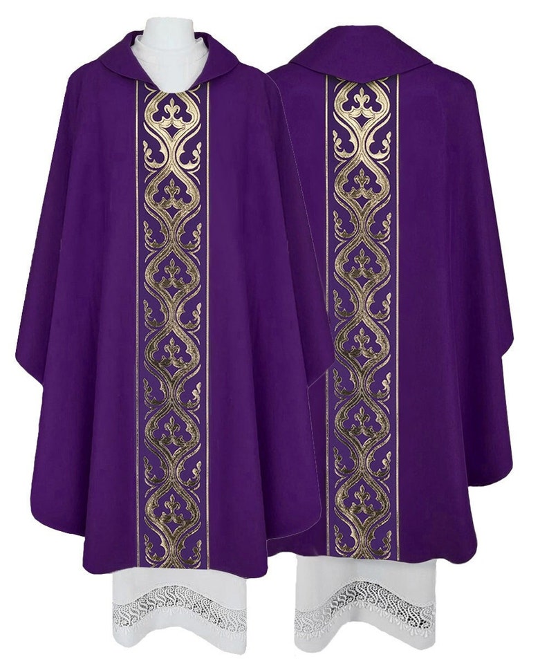 Gothic Chasuble Vestment With Stole Available in All Liturgical Colors ...