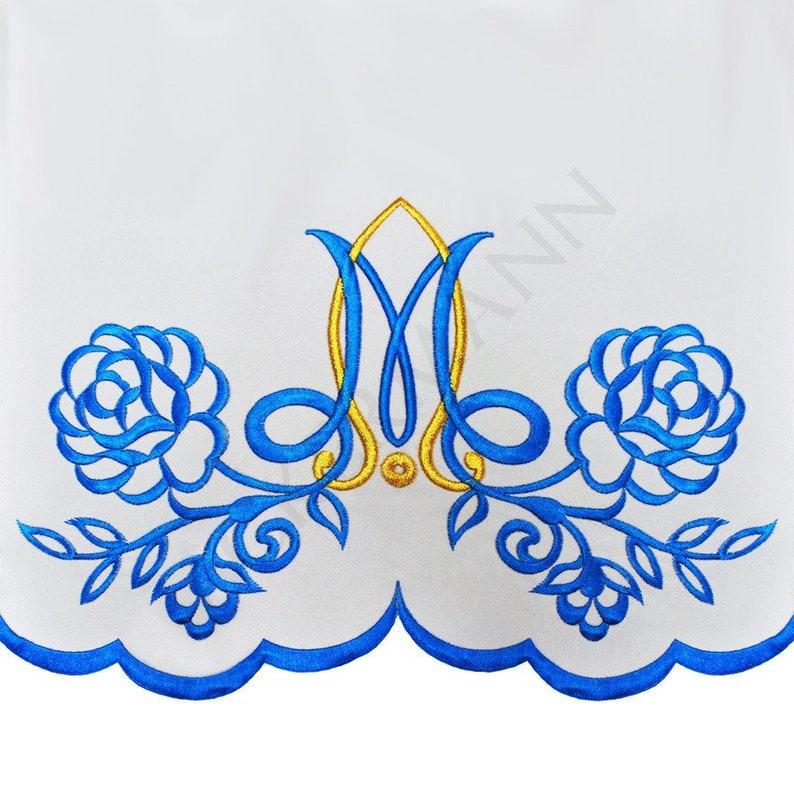 Marian Altar Cloth Blue Roses - Etsy