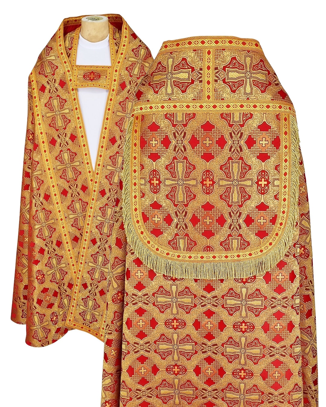 Red Traditional Roman Cope With Stole Made of ITALIAN SILK FABRIC - Etsy