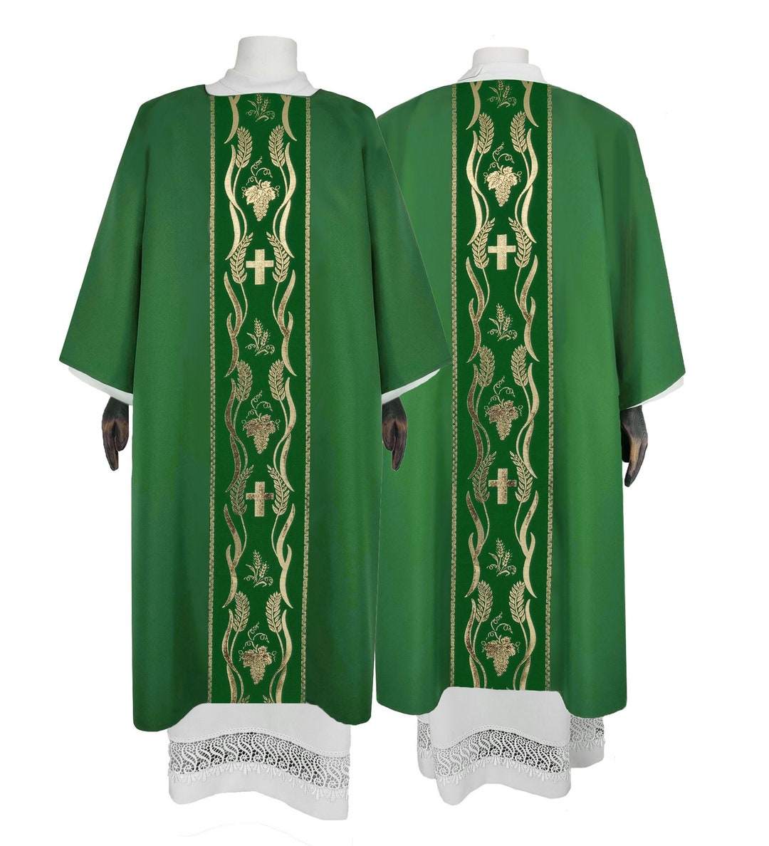 Gothic Dalmatic With Deacon Stole Decorated of Woven Liturgical Pattern ...