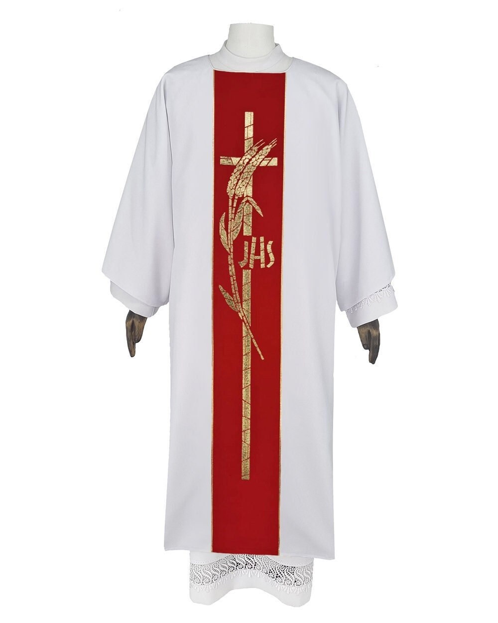 Gothic Dalmatic With Deacon Stole Decorated of Woven Liturgical Pattern ...