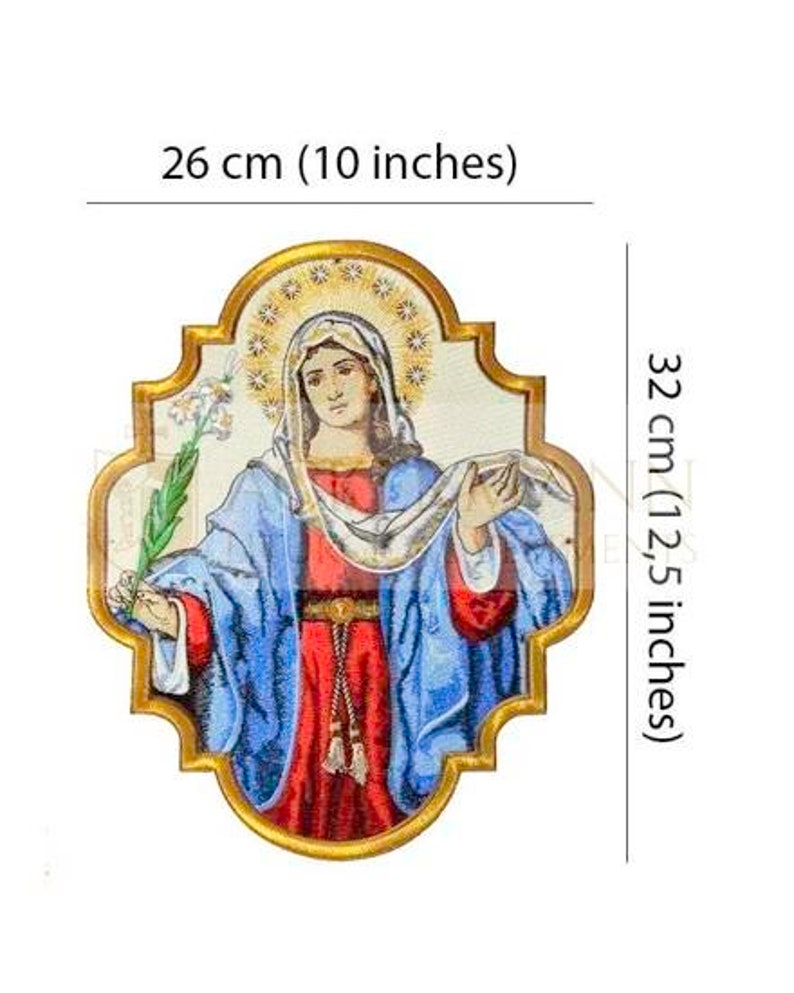 Emblem Embroidered Liturgical Applique hail Mary - Etsy