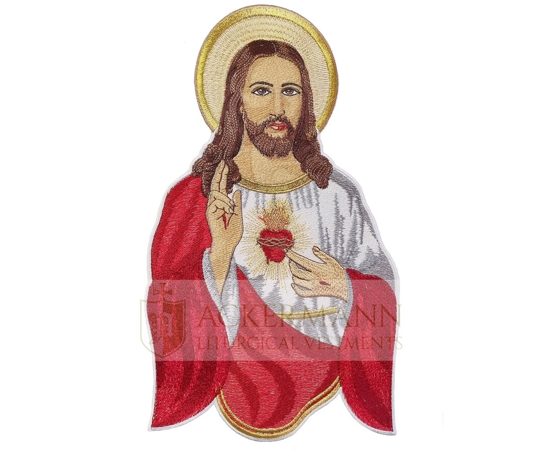 Emblem Embroidered Liturgical Applique Heart of Jesus - Etsy