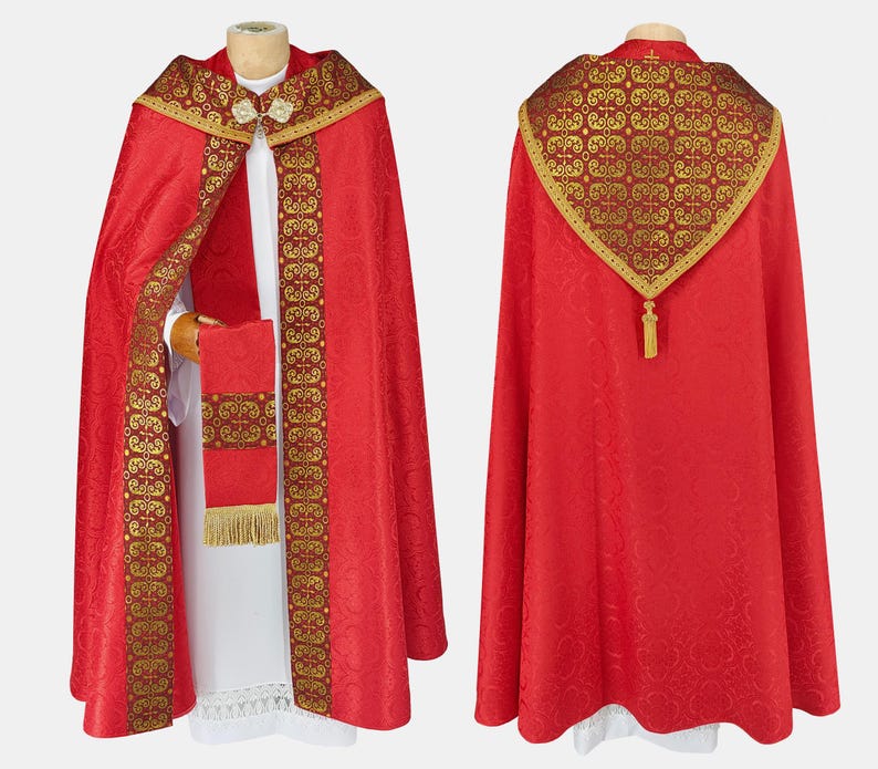 Red Gothic Cope With Stole - Etsy