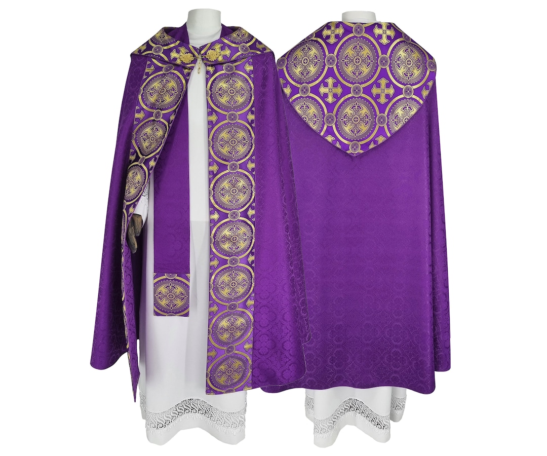 Purple Gothic Cope for Lent Season Decorated of Italian Silk - Etsy