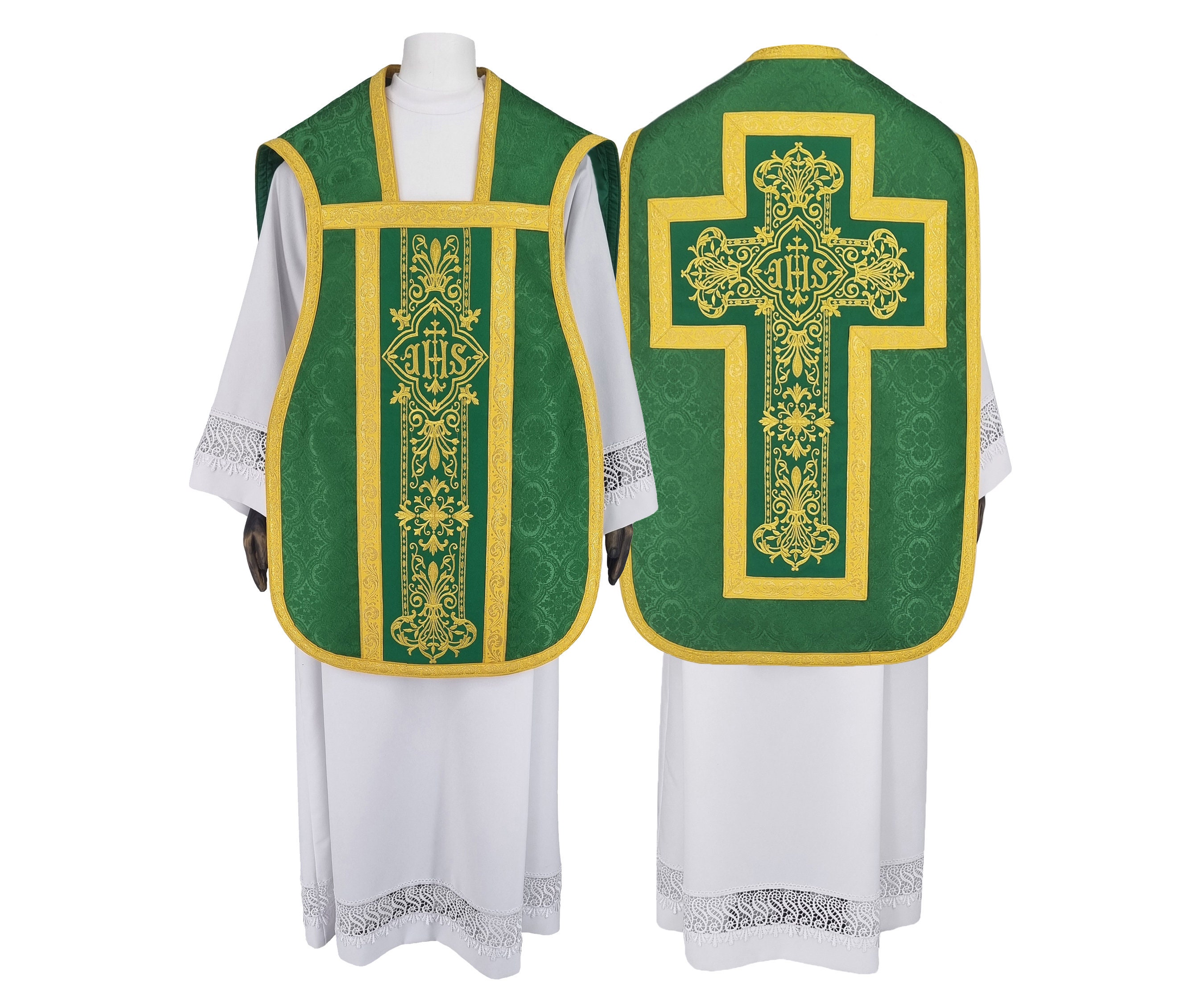Roman Chasuble With Stole, Burse, Maniple and Chalice Veil. - Etsy