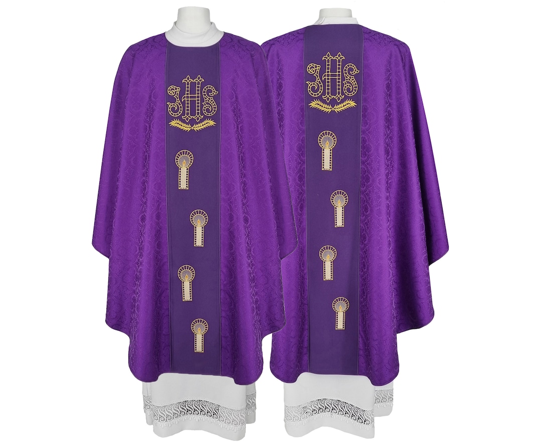 Purple Gothic Chasuble for Advent With Stole - Etsy