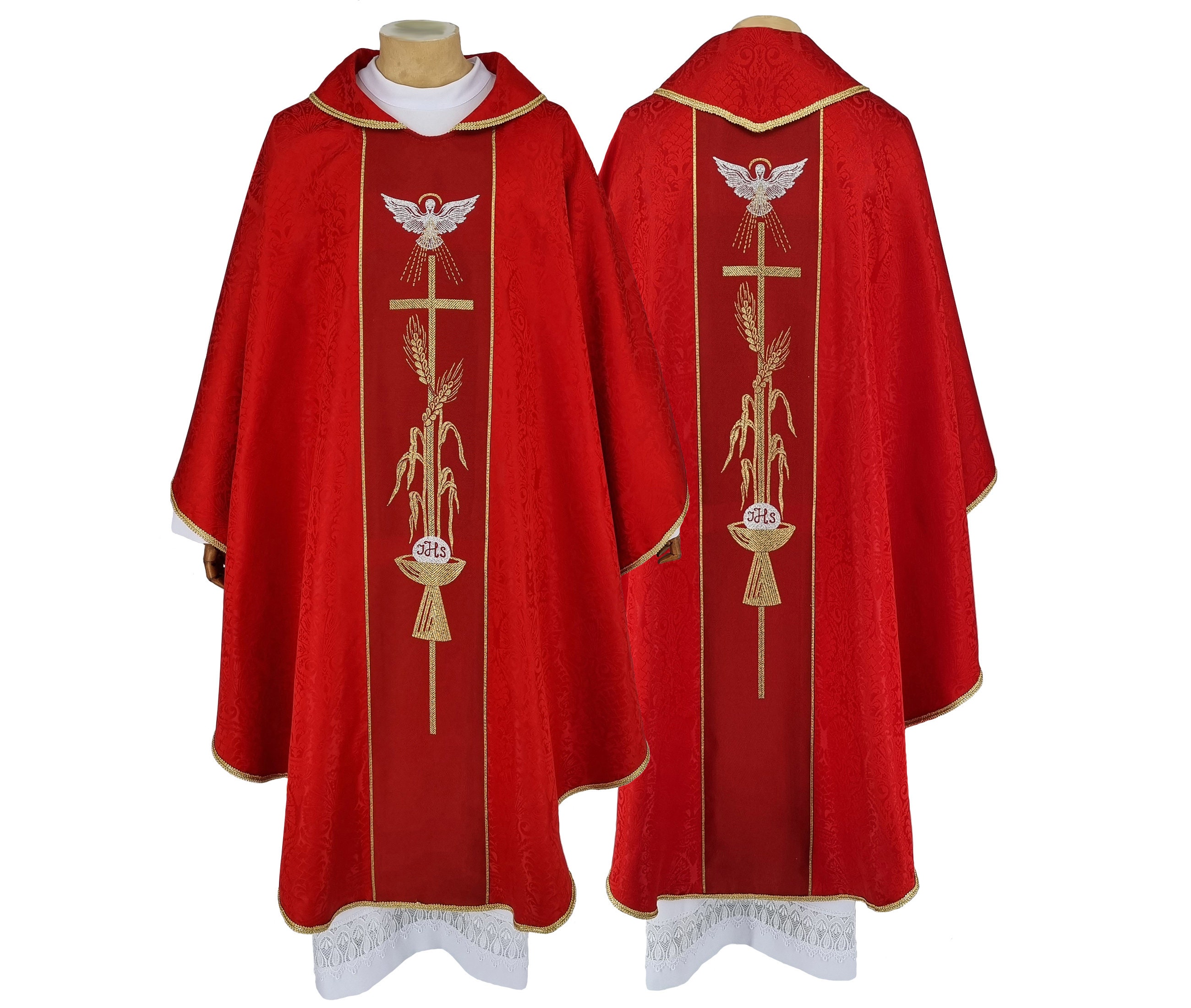 Red Gothic Chasuble Holy Spirit for Pentecost Sunday - Etsy