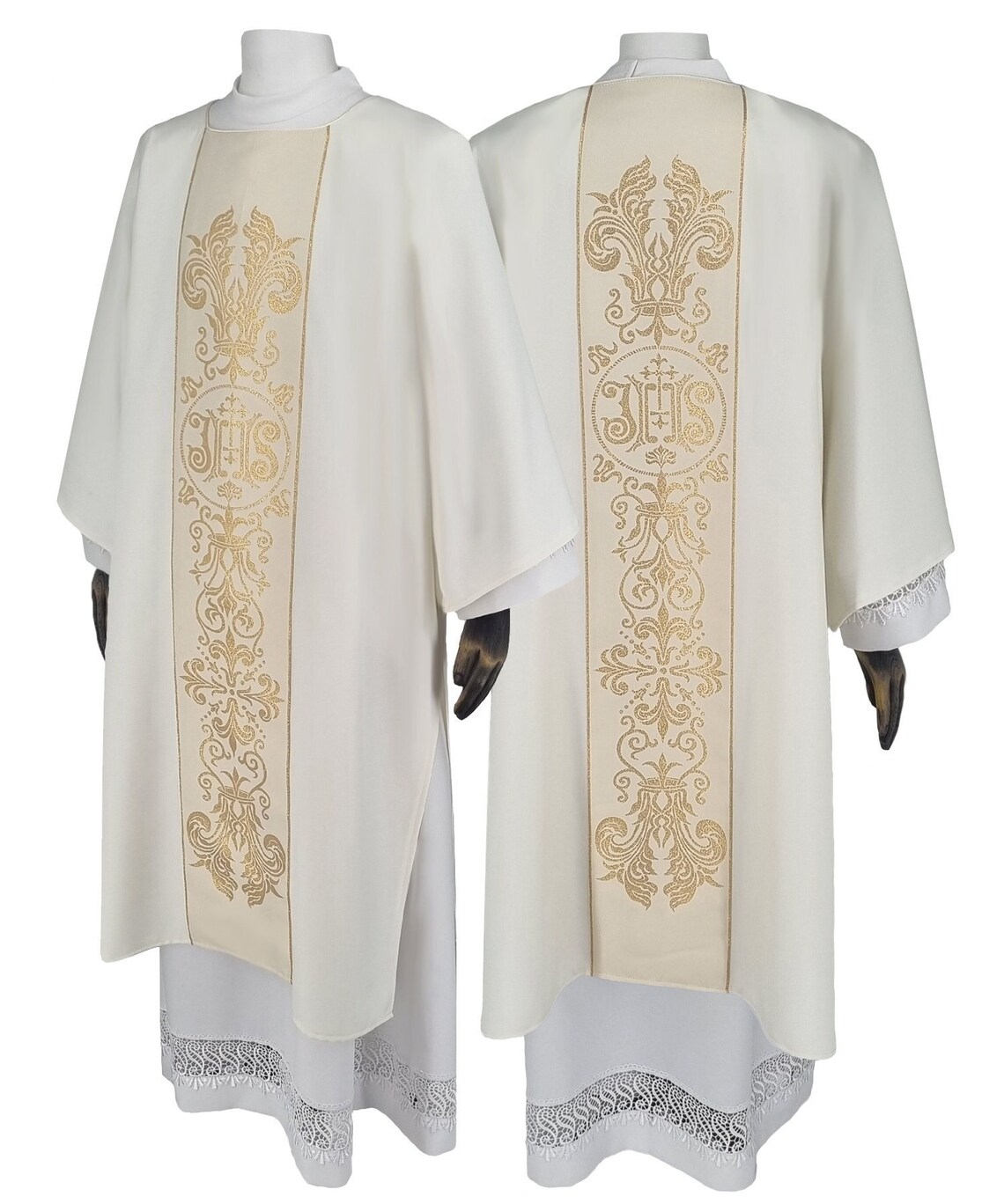 Gothic Dalmatic With Deacon Stole Decorated of Woven Liturgical Pattern ...