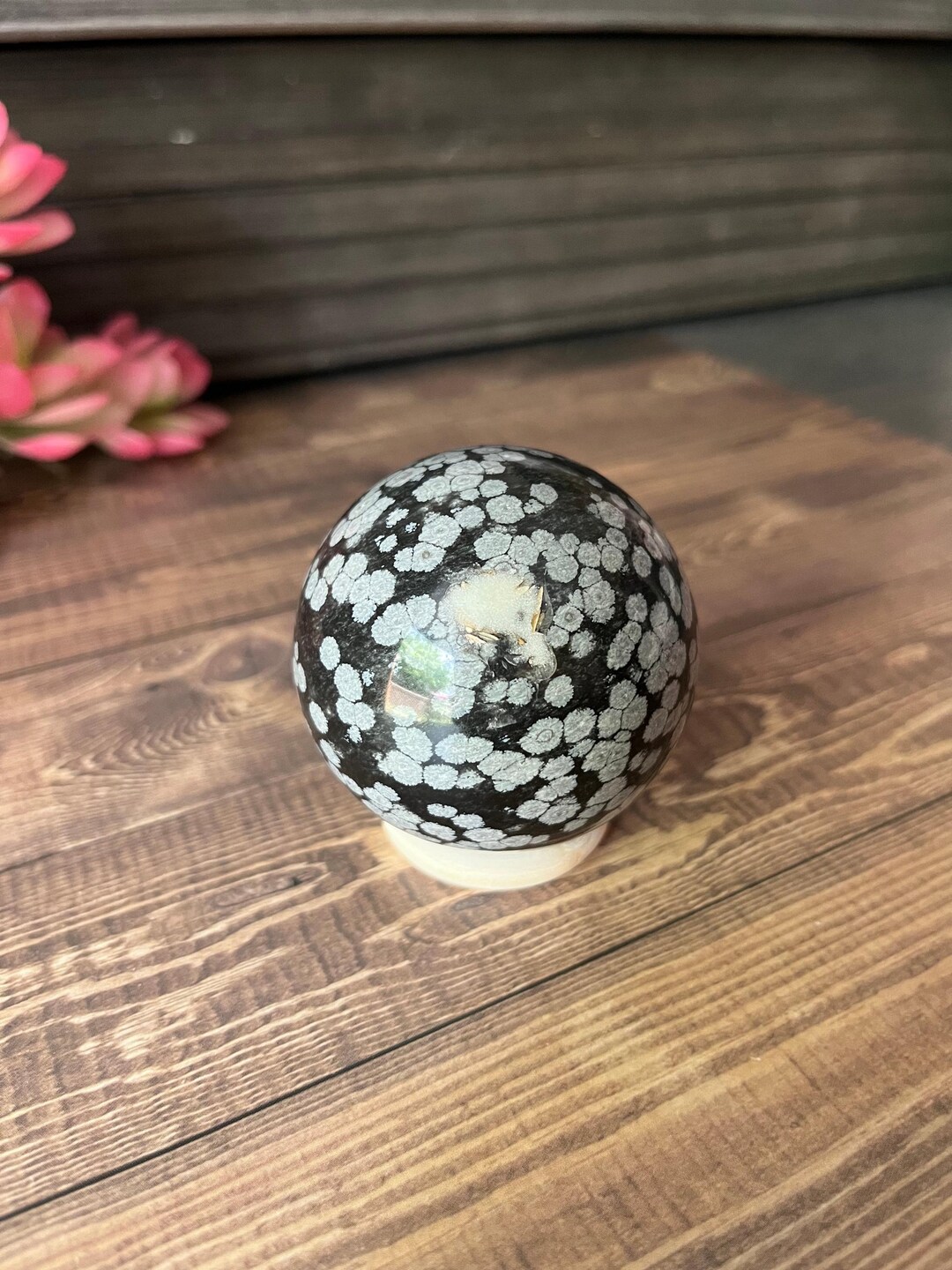 Snowflake Obsidian Sphere - Etsy