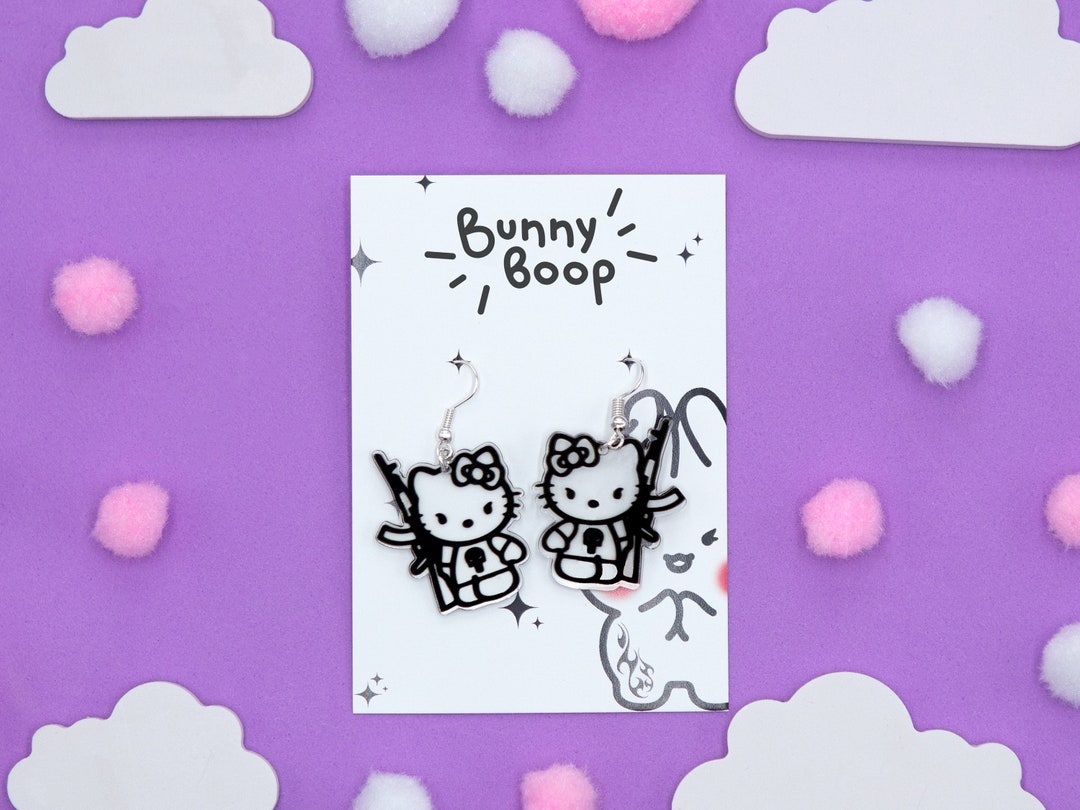 Hello Kitty Acrylic Dangle Earrings: Fun Quirky Jewelry - Etsy