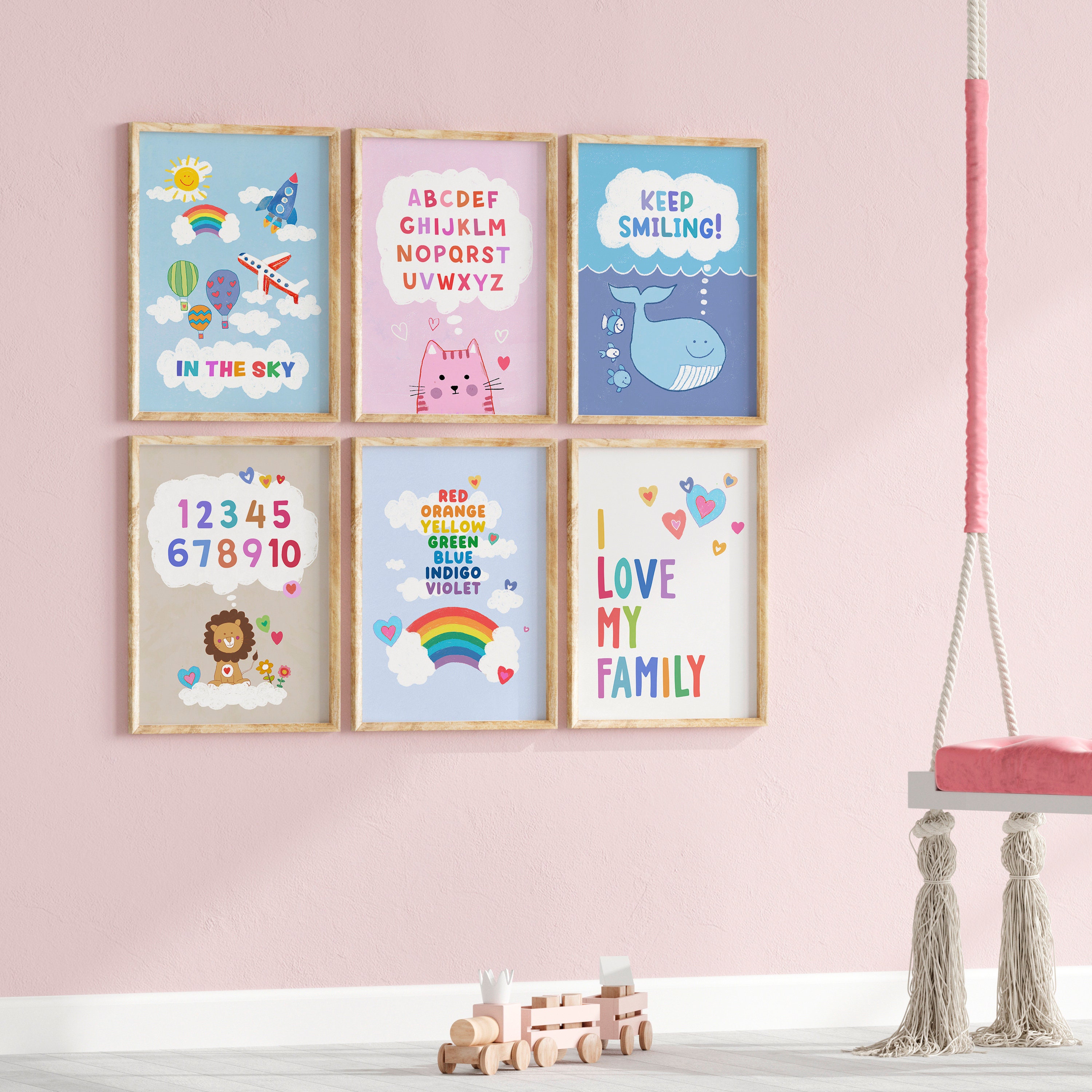 Set of 6 Educational Posters Homeschool Printables Toddler - Etsy