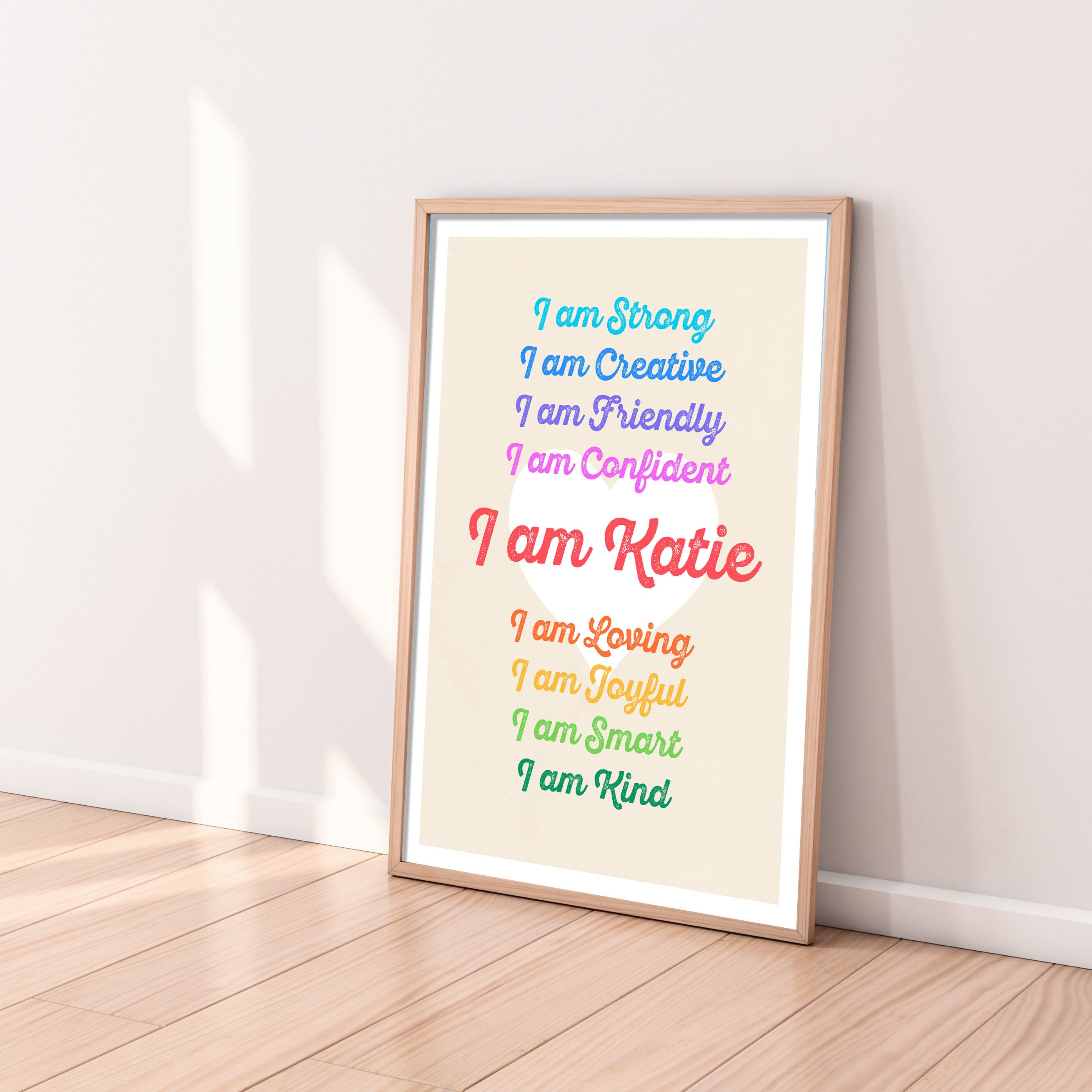Kids Positive Affirmation Poster for Kids Rainbow Baby Gift ...