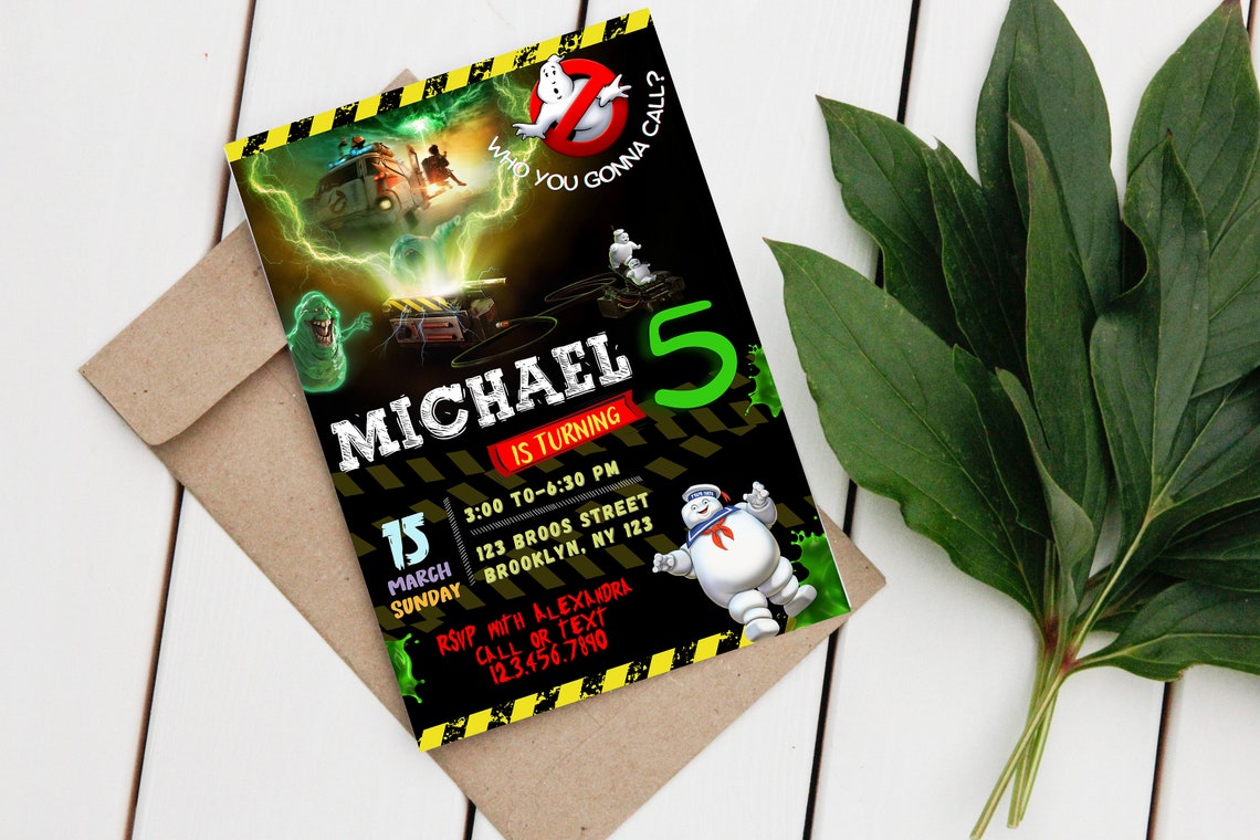Ghostbusters Invitation - Editable Kids Invite - Kids Digital Invite ...
