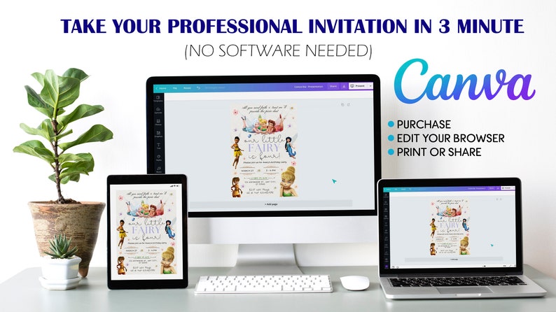 Tinkerbellinvitation - Editable Kids Invite - Kids Digital Invite ...