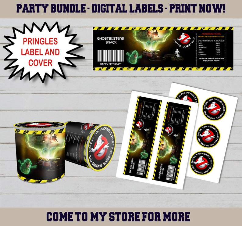 Labels for Ghostbusters Party Pack - Chip Bag - Favor Bag - Juice ...