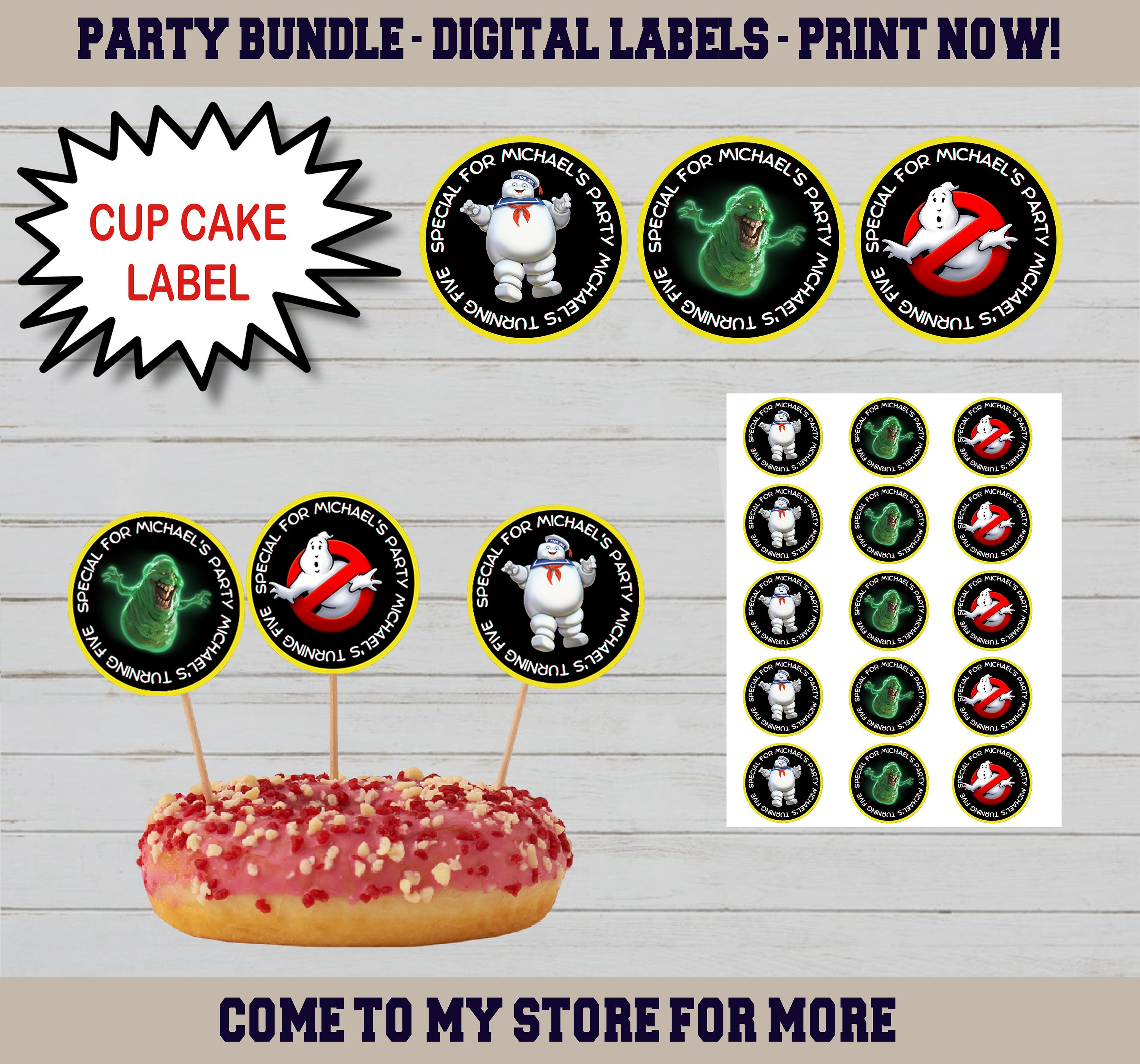 Labels for Ghostbusters Party Pack - Chip Bag - Favor Bag - Juice ...