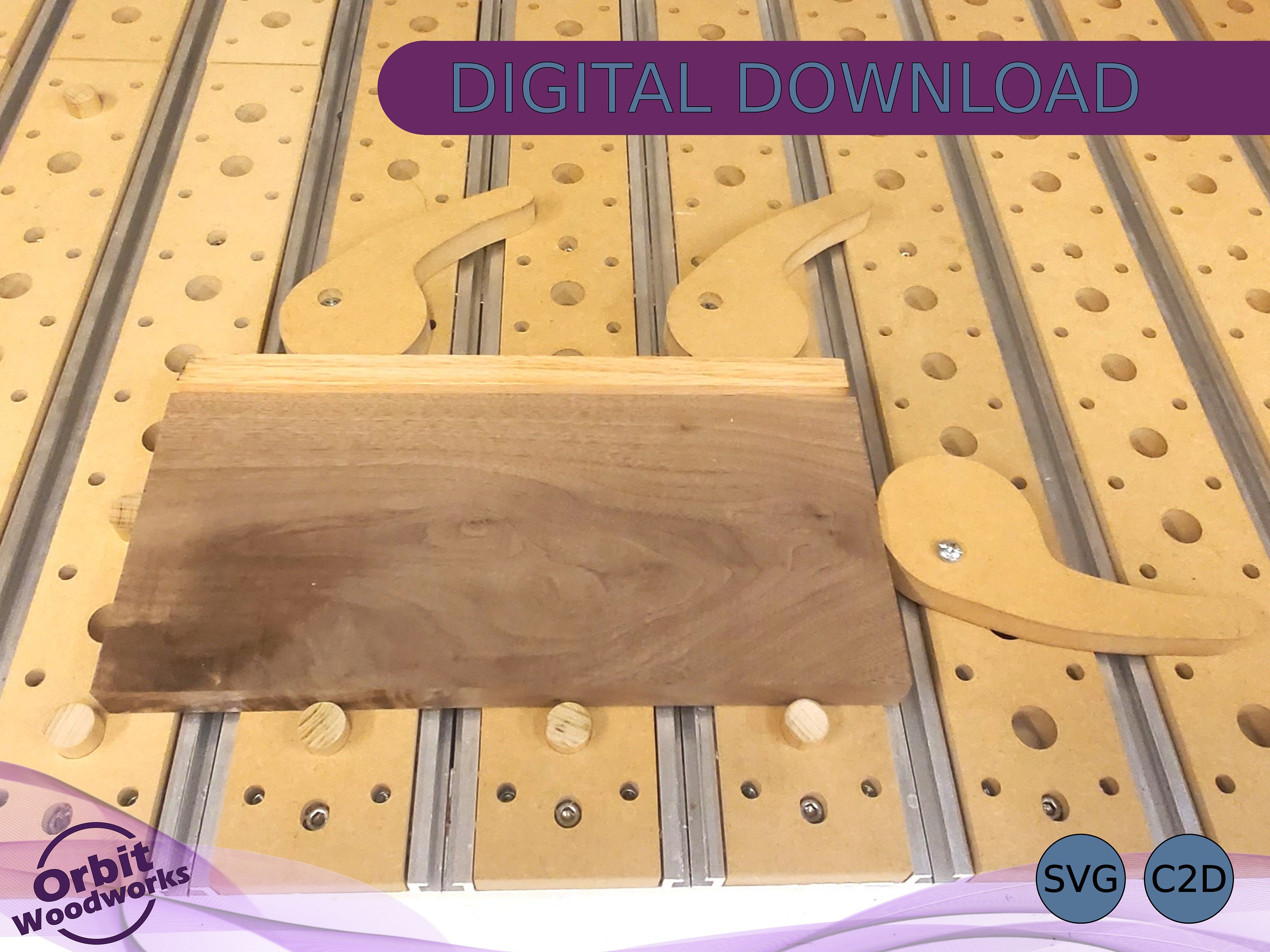 CNC Wasteboard Cam Clamps SVG, Carbide Create File, Hobby CNC Router ...