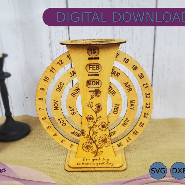 Cnc Vector Files for Perpetual Calendar - Etsy