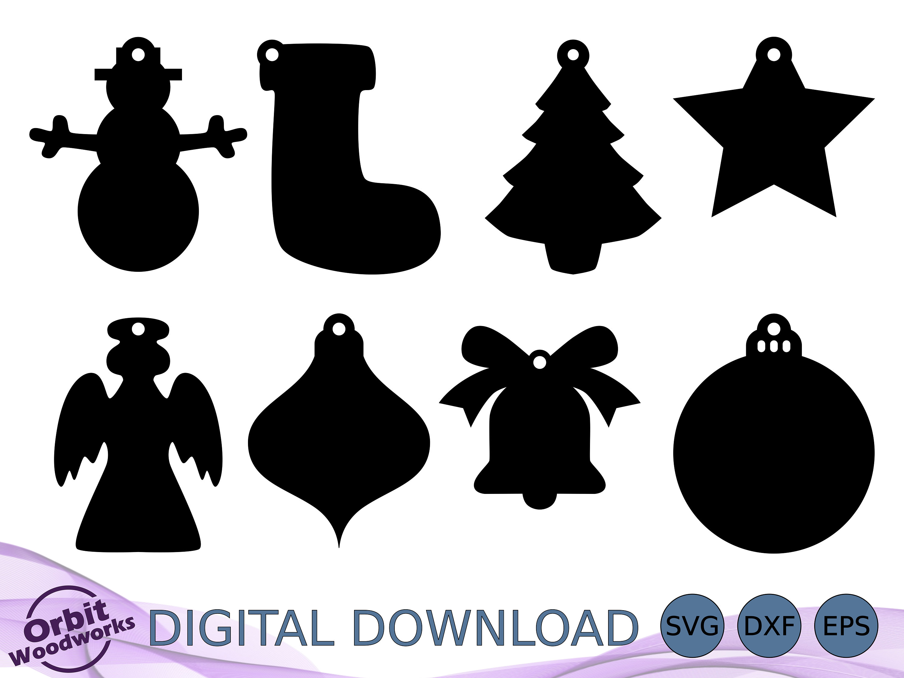 Christmas Ornament Blanks SVG DXF EPS Bundle - Christmas Decoration Svg ...