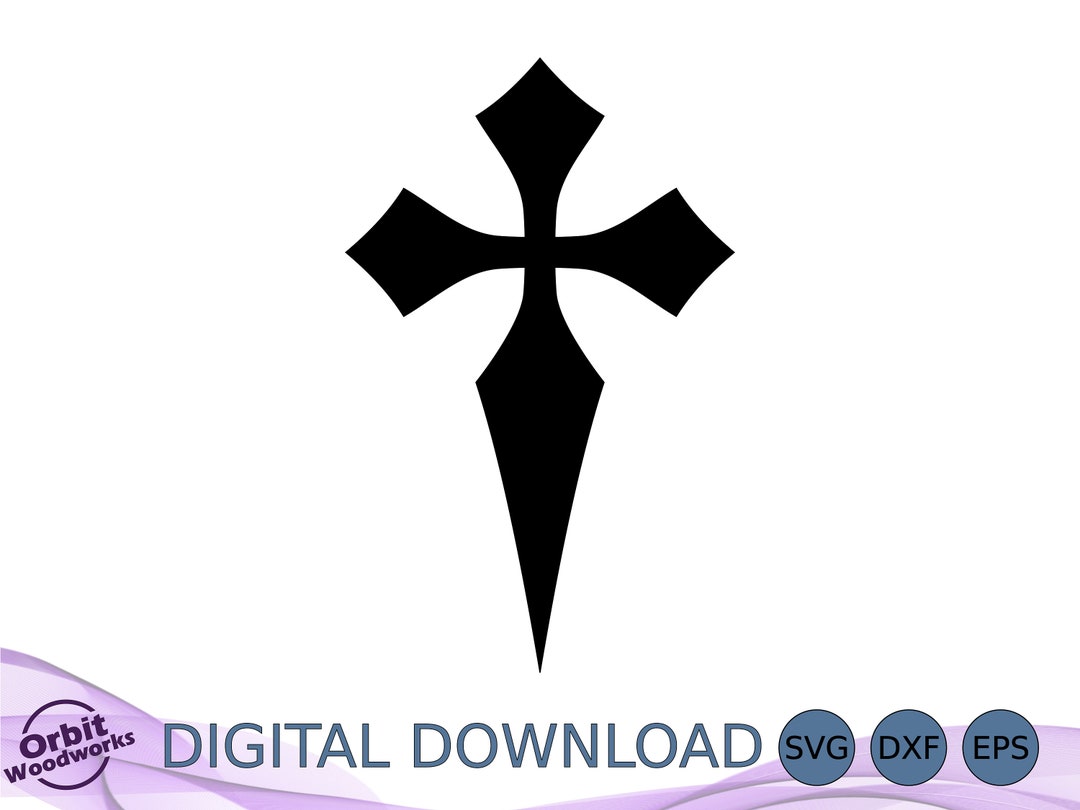 Spike Cross SVG DXF EPS, Cuttable Cross, Laser Cut File, Cnc Router ...