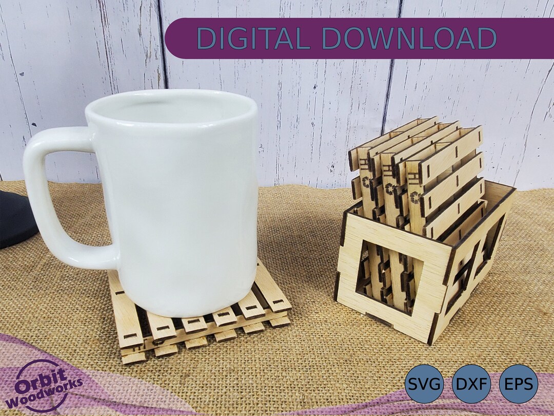 Wood Pallet and Create Coaster SVG, Drink Coaster Set, Instant Download ...