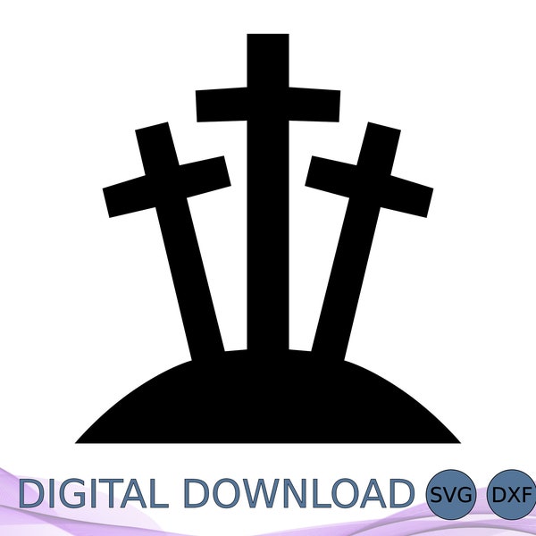 3 Crosses on a Hill Svg - Etsy