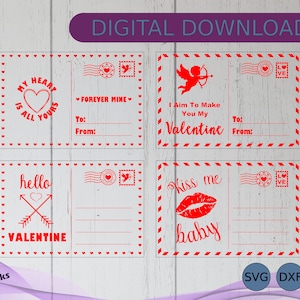 Valentine's Day Postcard SVG Bundle, Greeting Cards, Anniversary ...