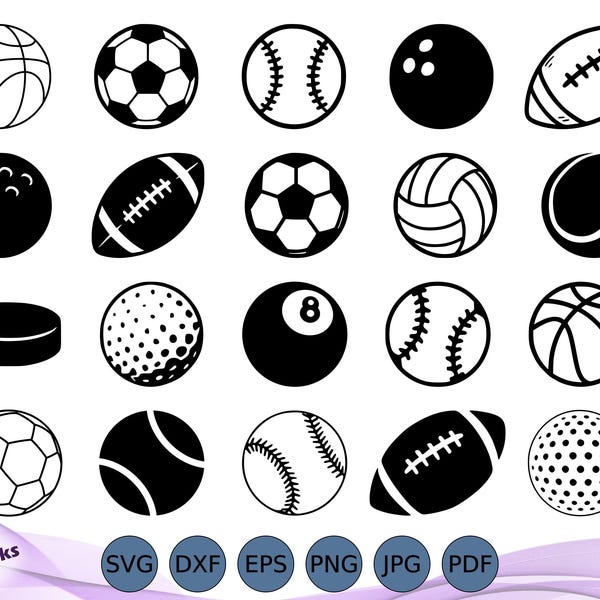 Sports Balls Svg - Etsy