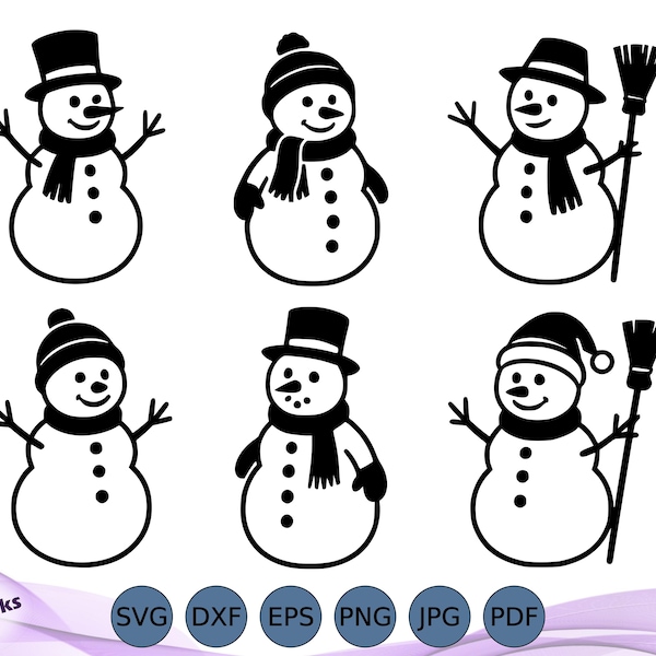 Snowman Svg - Etsy