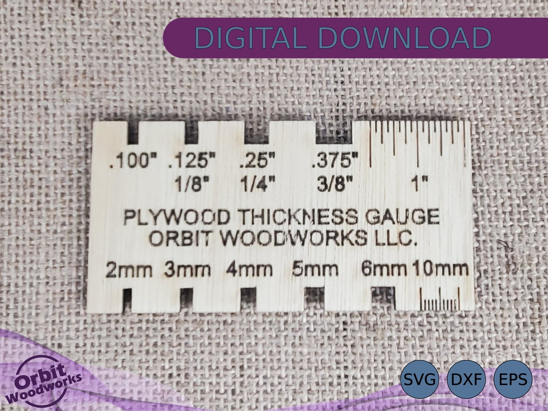 Plywood Thickness Gauge, SVG DXF EPS, Laser Cut File, Tool to Quickly ...
