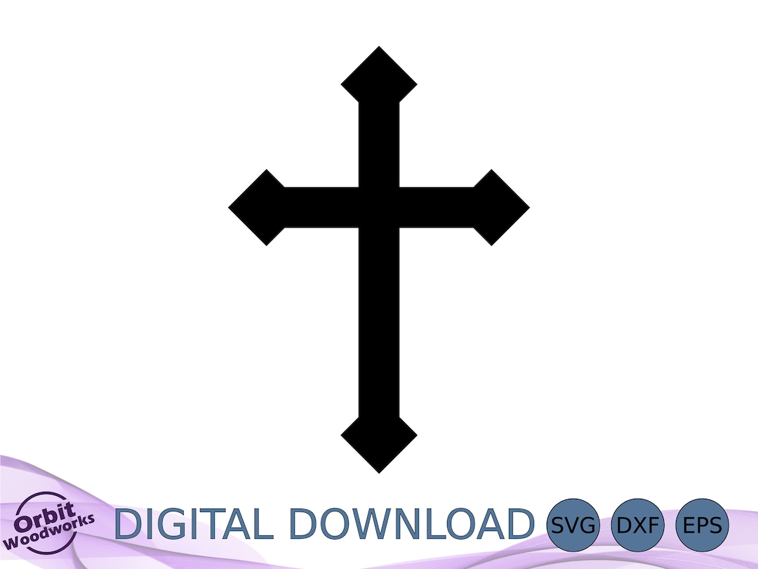 Fichee Cross SVG DXF EPS, Cuttable Cross, Laser Cut File, Cnc Router ...