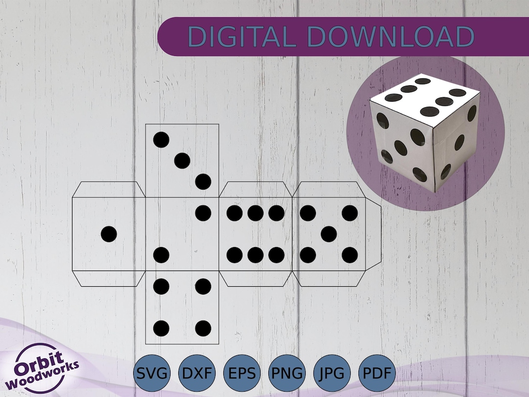 Printable Dice Template - SVG, PDF & More - Scalable Paper Dice DIY ...