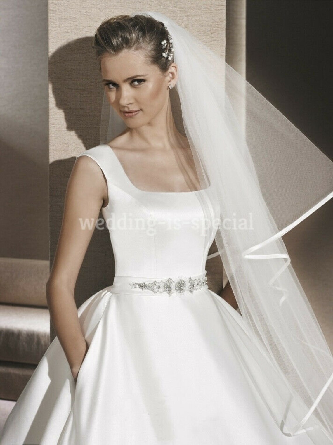 Classicchapel Wedding Bridal Veil 2 Tier Two Tier Satin - Etsy