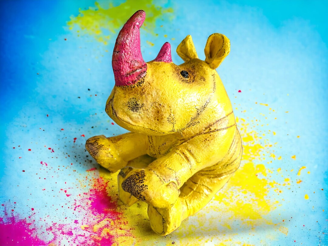 Rhino Doll Rhino Sculpture Lucky Rhino Pop Arthome Decor - Etsy