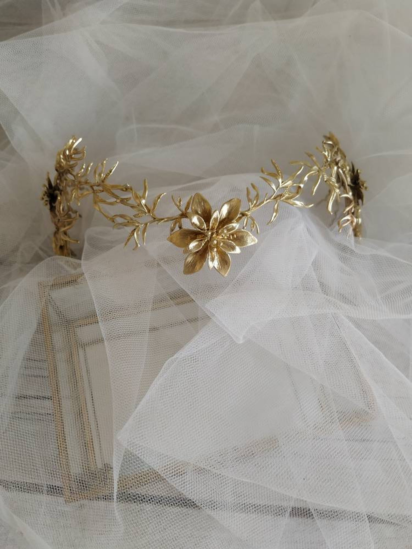 Fairy Leaf Bridal Crown With Romantic Botanical Style Perfect for a ...