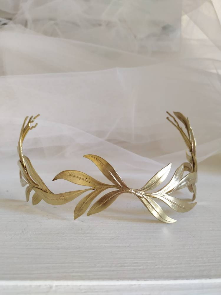 Olive Leaf Bridal Crown With Greek Goddess Style Perfect as a Tiara or ...