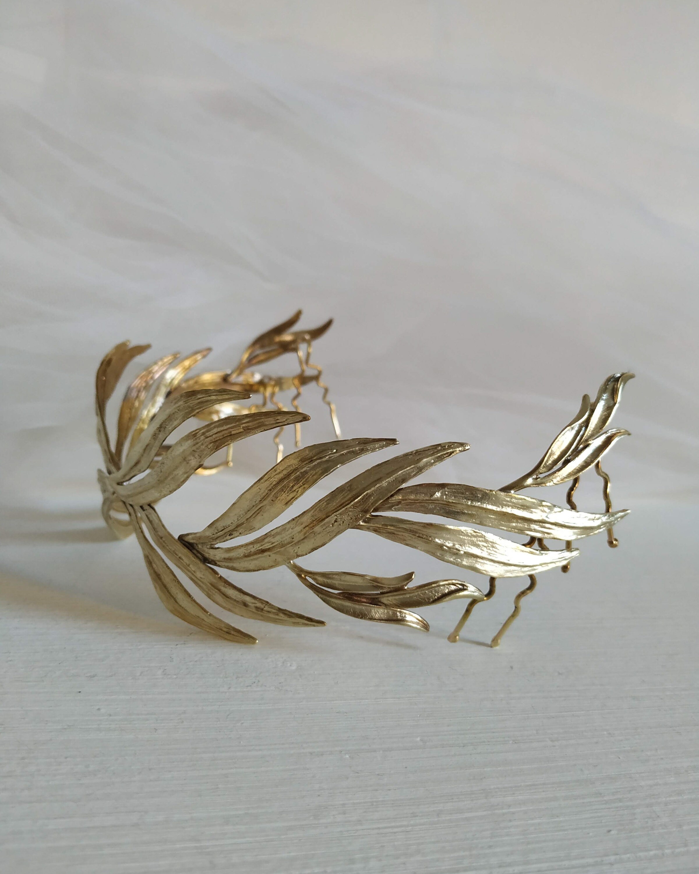 Botanical Bridal Crown With Greek Goddess Style Perfect as a Tiara or ...